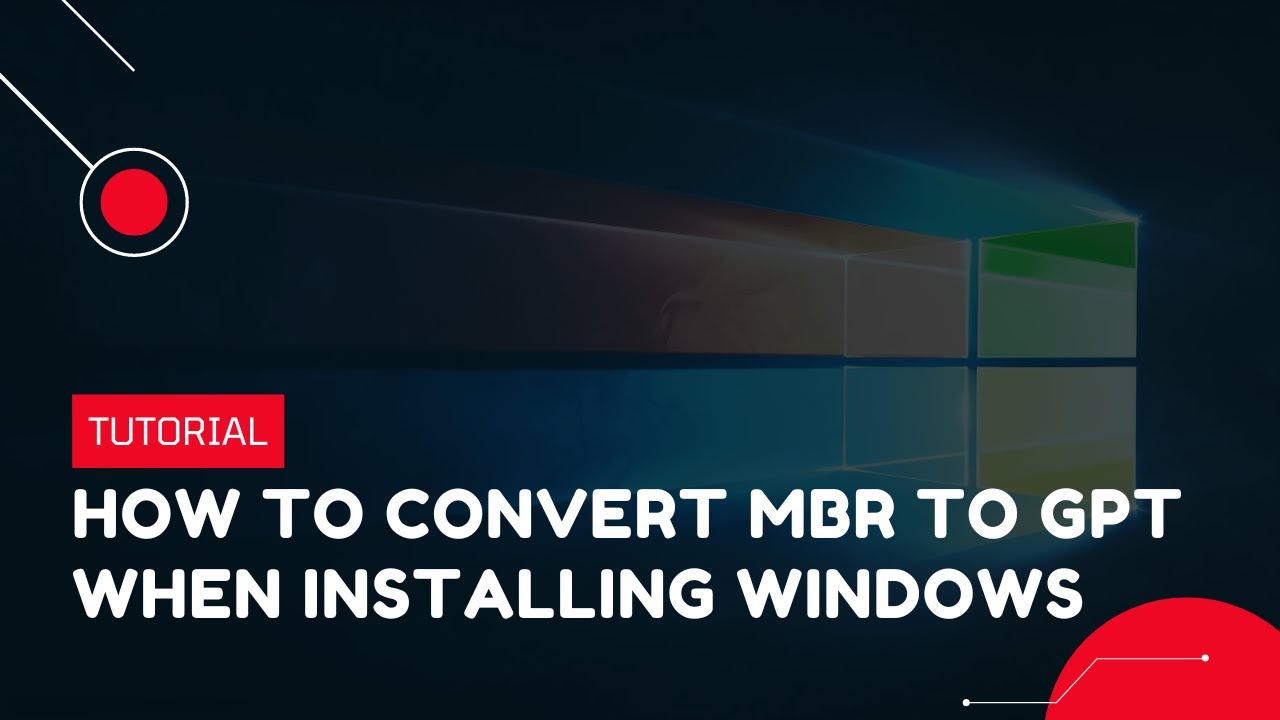 How To Convert Mbr To Gpt When Installing Windows Vps Tutorial Youtube