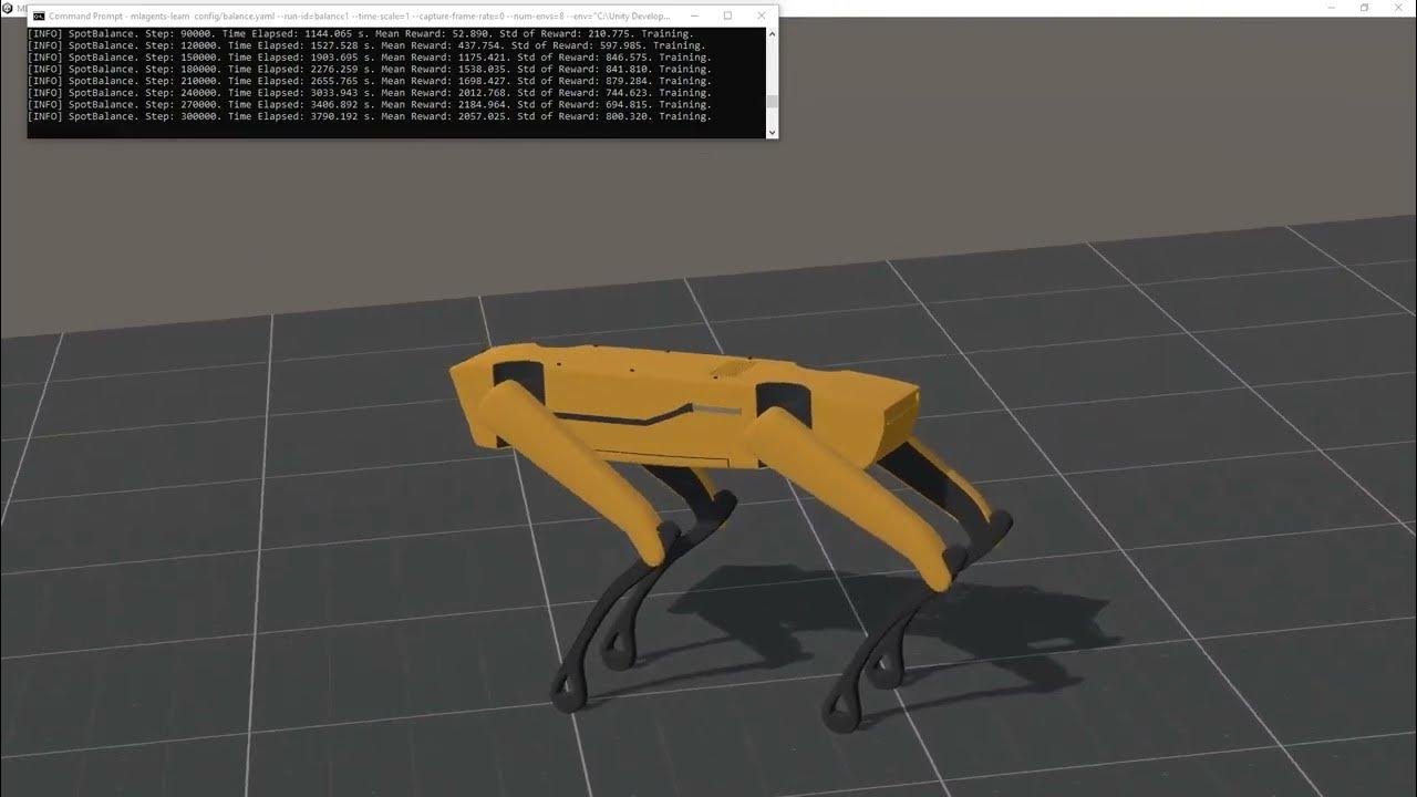 Boston Dynamics Spot simulation in Unity engine - Reinforcement Learning - stable platform - YouTube