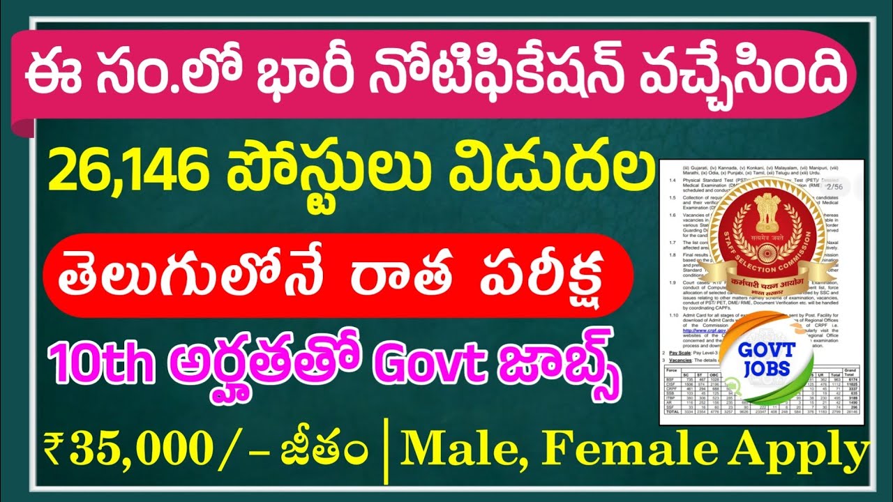 SSC GD New Vacancy 2023-24 | SSC GD Notification 2023 |SSC GD Form Fill ...