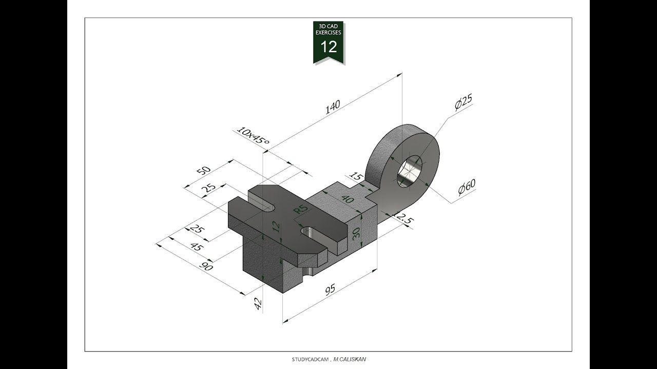 Solidworks Part Modeling Uygulama 12 - YouTube