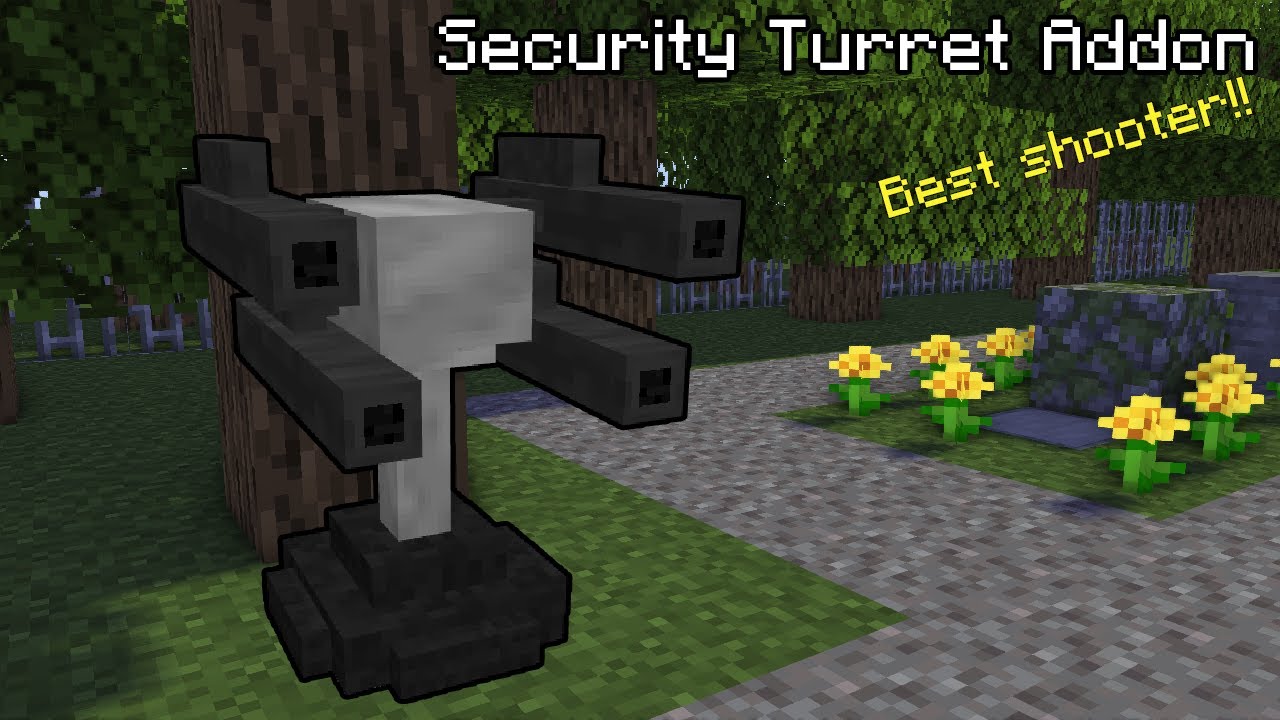 Security Turret Addon || Minecraft Pocket Edition - YouTube