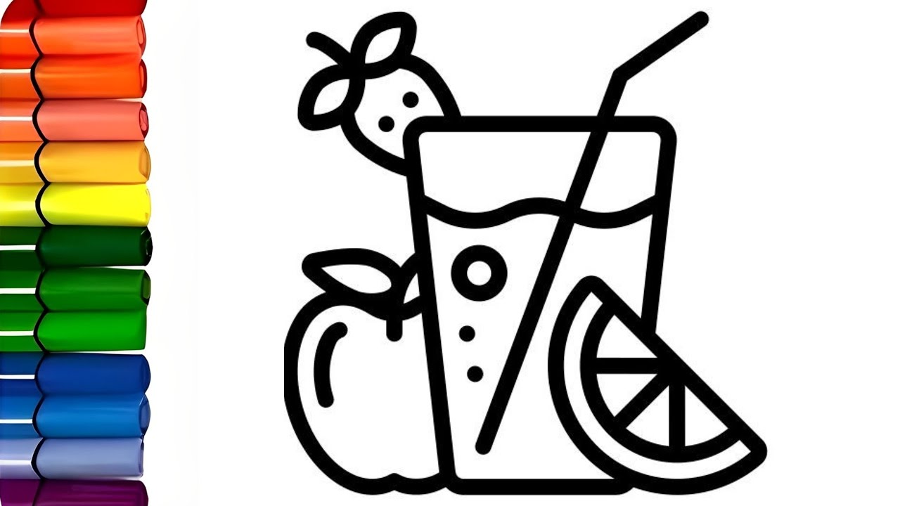 How to Draw a Lemonade and Fruits for Kids/ Easy Drawings/ - YouTube