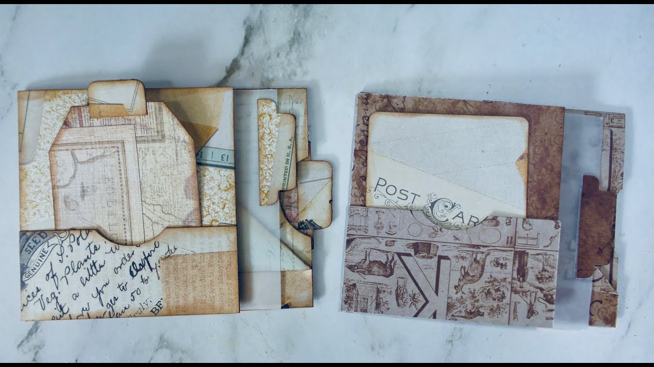 Side flip layered pockets | Junk Journal side tucks - YouTube