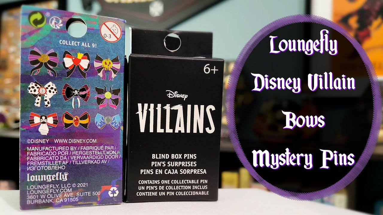 Disney Pin Unboxing | Loungefly Disney Villain Bows Mystery Pins - YouTube