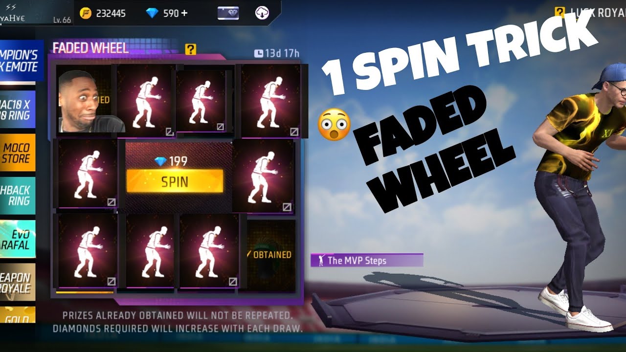 The MVP Steps Emote 1 Spin Trick 🤯 FREE FIRE NEW FADED WHEEL EMOTE 🔥 ...