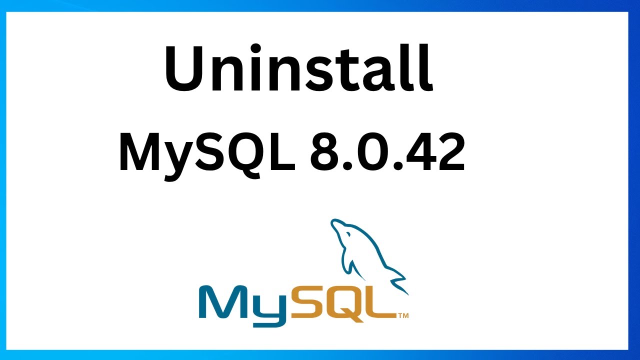 How to uninstall MySQL completely from Windows 10 /11 2025 | Completely ...