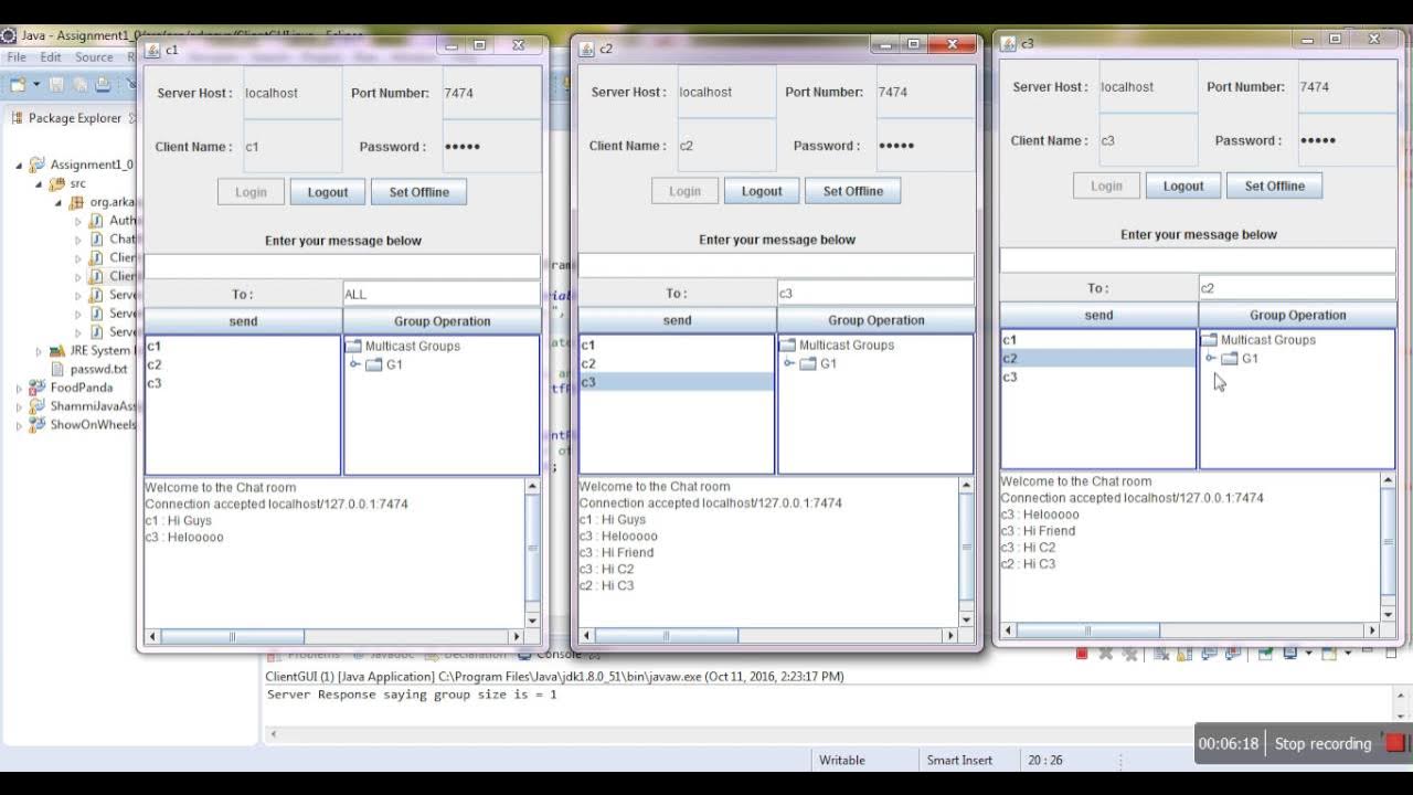 UniCasting MultiCasting BroadCasting Project In Java using sockets ...
