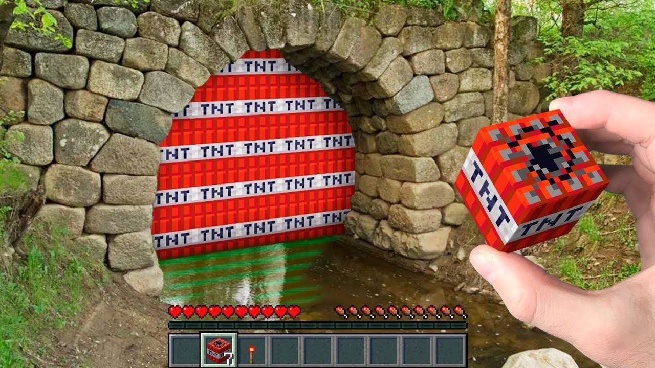Minecraft in Real life Secret TNT TRAP in Realistic Animation Minecraft ...