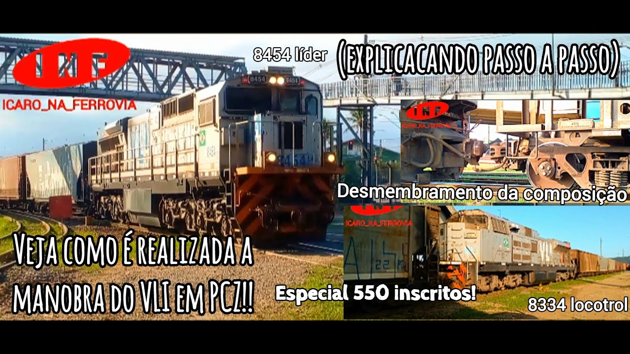 es43bbi 8454+Sd70bb 8334 VLI chegando com trem carregado em PCZ.(VEJA COMO É A MANOBRA DESSE ...