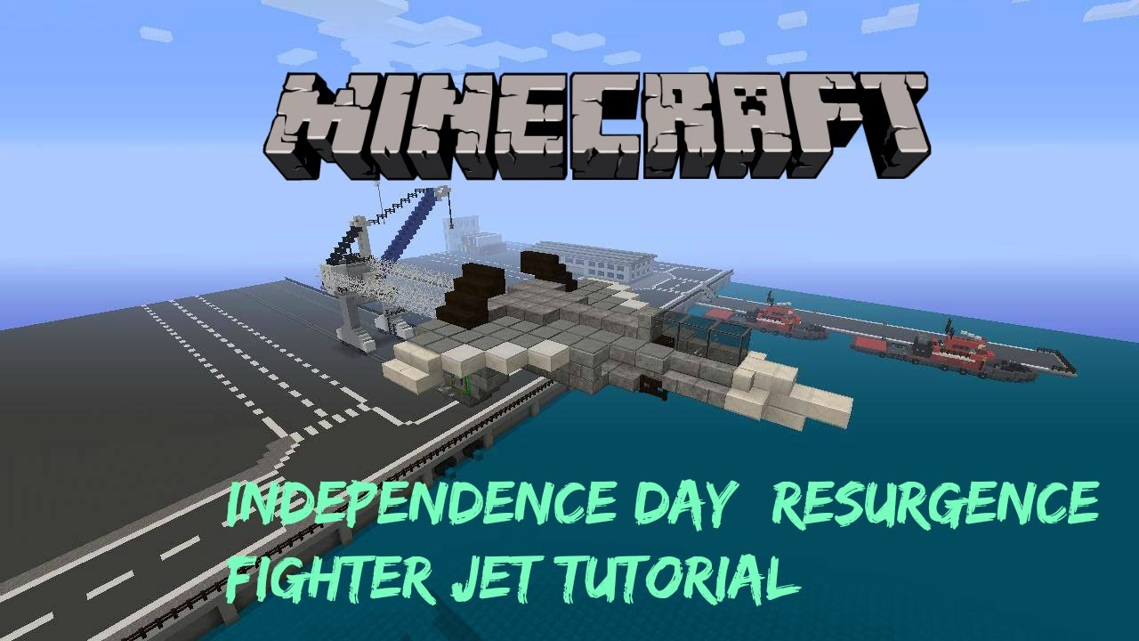 minecraft independence day hybrid fighter jet tutorial - YouTube