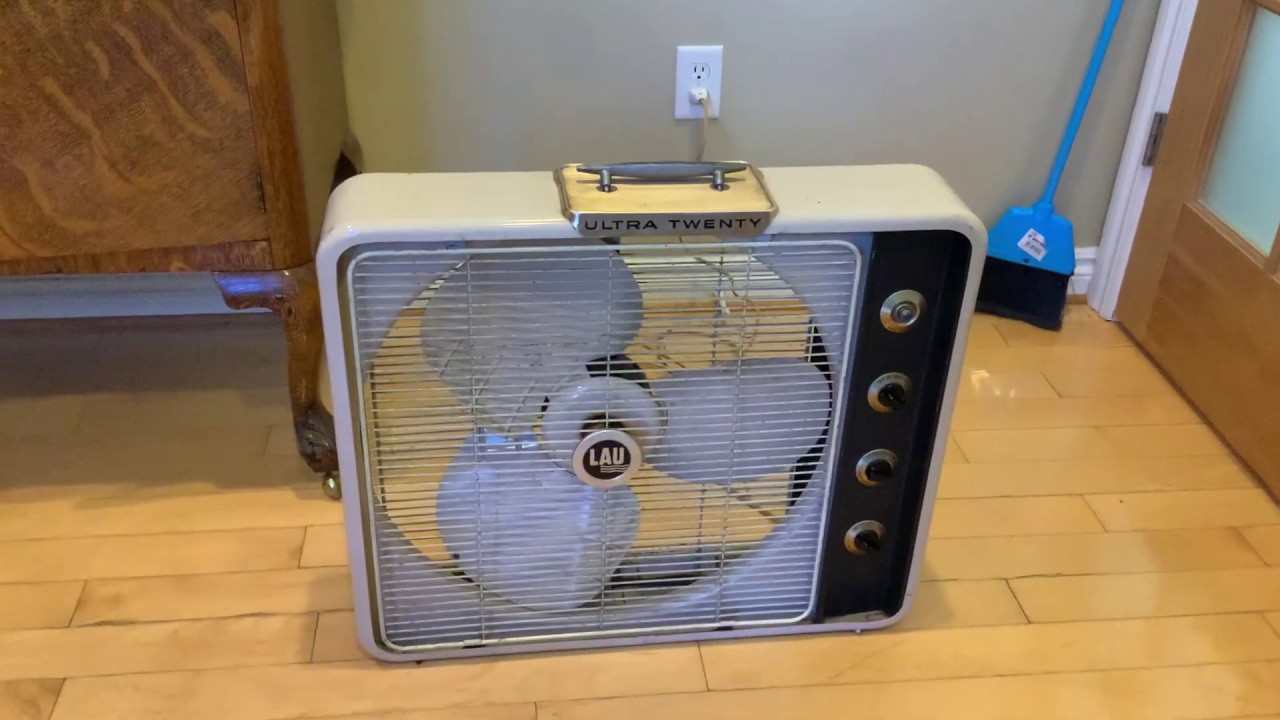 Vintage 1950s LAU ultra twenty box fan - YouTube