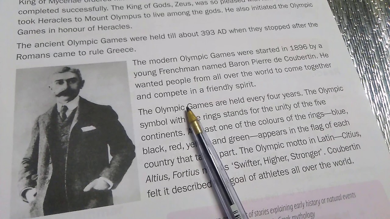 Grade-4 English Ln 2- The Olympic Games - Explaination - YouTube