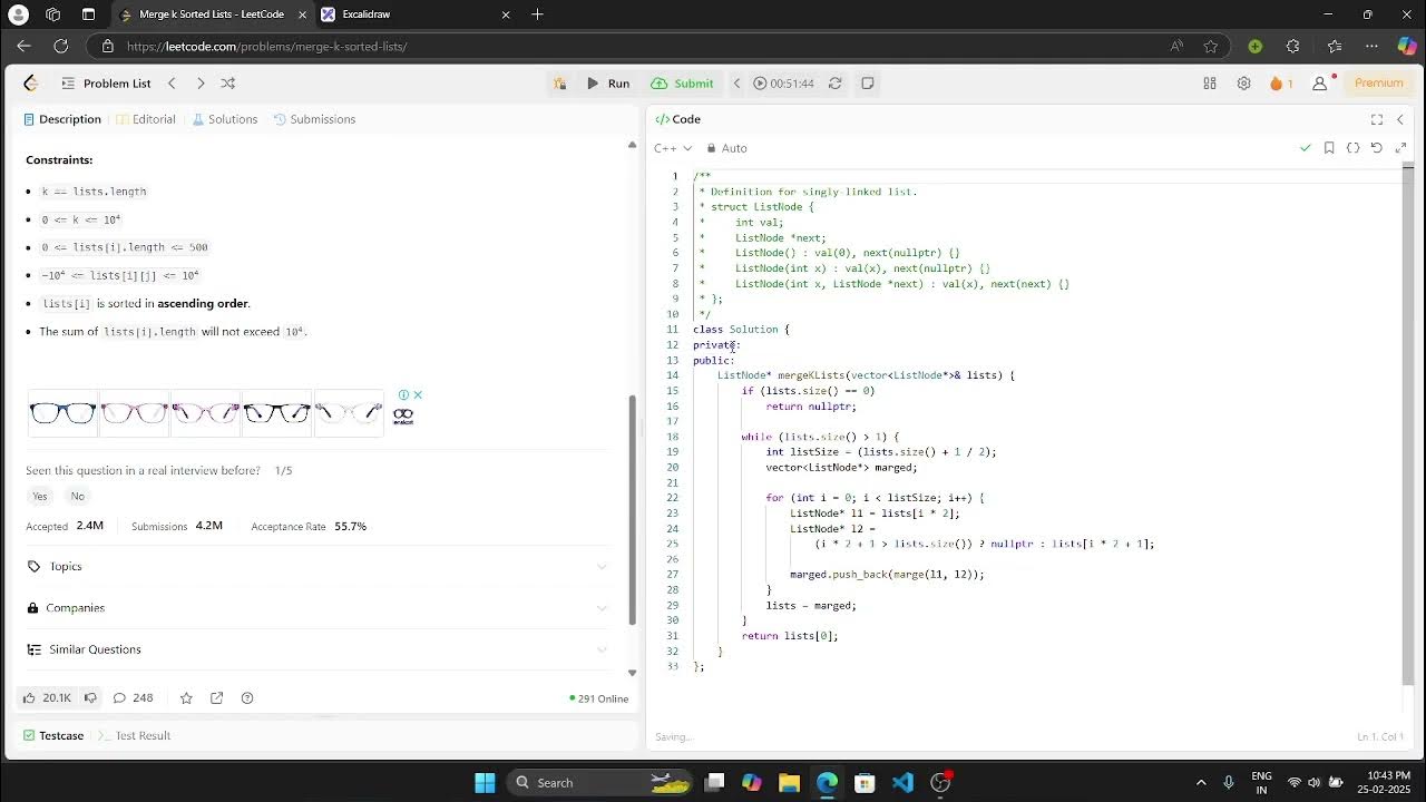 23. Merge k Sorted Lists #leetcode #hard - YouTube
