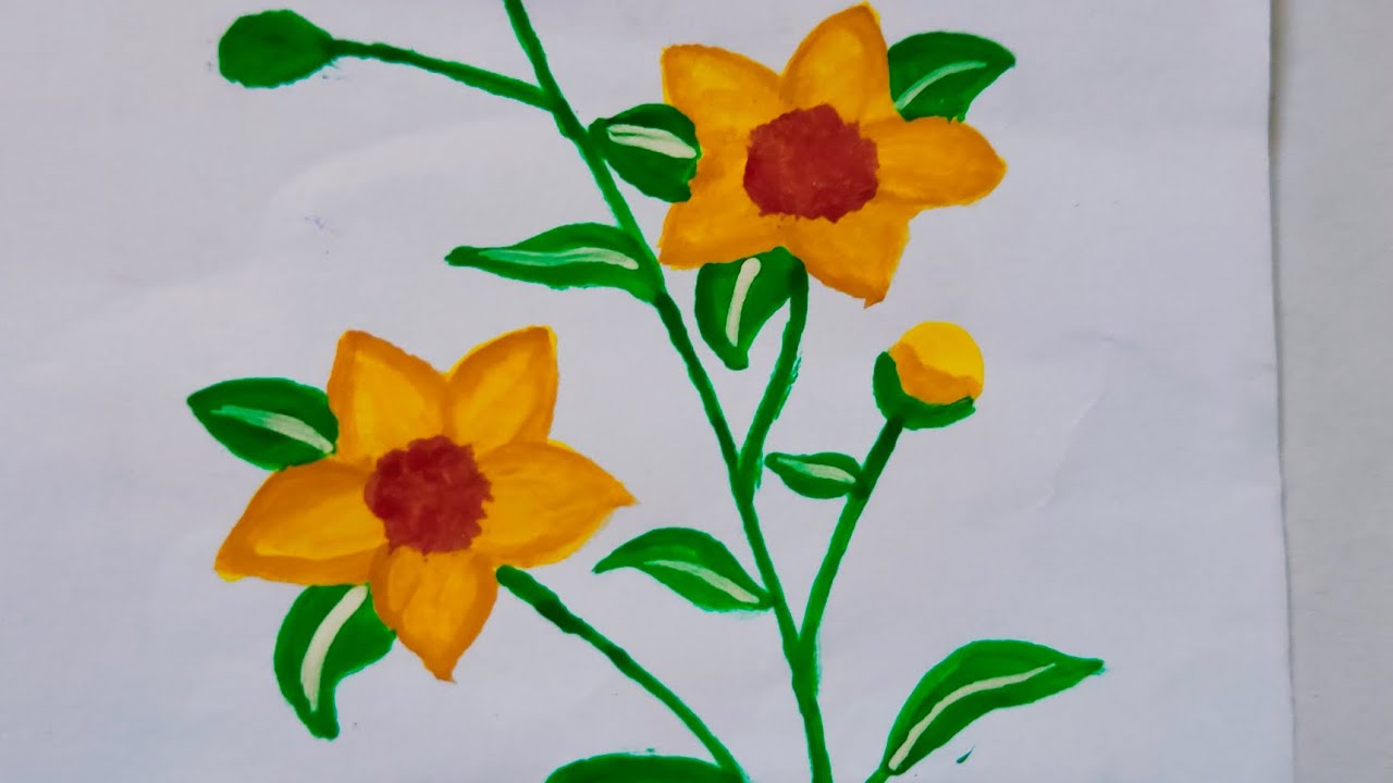 How to draw a beautiful flower || Flower painting 🎨🖌️🌻🌻🥰🥰 - YouTube