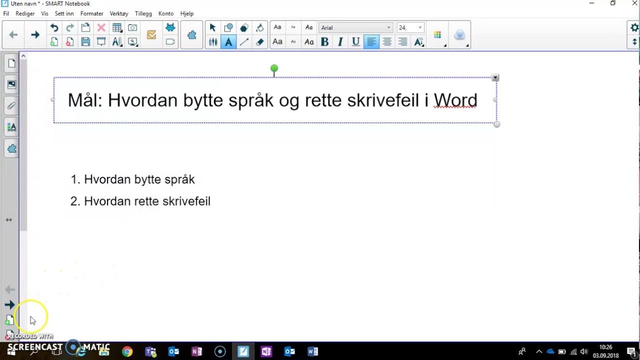 Hvordan bytte språk og rette skrivefeil i word - YouTube
