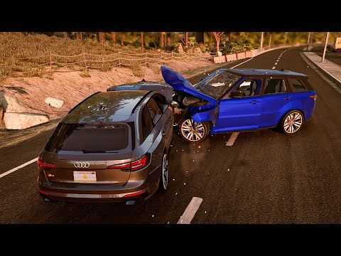 Realistic Highway Car Crashes - BeamNG.Drive