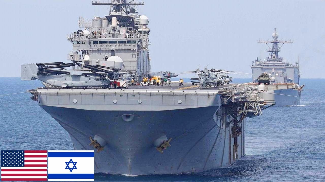 US Navy, Israel. The amphibious assault ship USS Bataan LHD-5 is moving into the Mediterranean ...