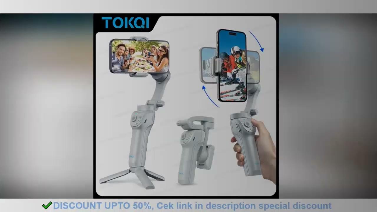 SALE TOKQI M01 3-Axis Anti-Shake Handheld Gimbal Phone Stabilizer ...