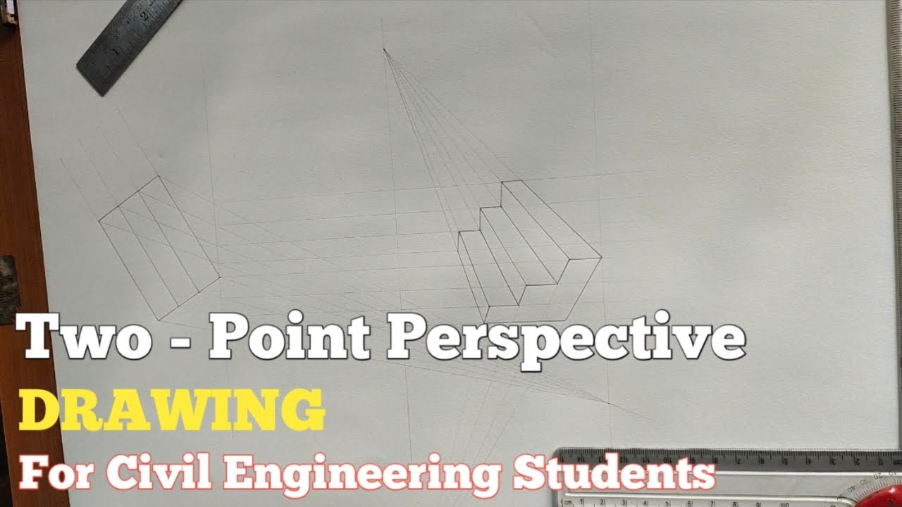 TWO - POINT PERSPECTIVE DRAWING || CIVIL ENGINEERING || @riyad725 - YouTube