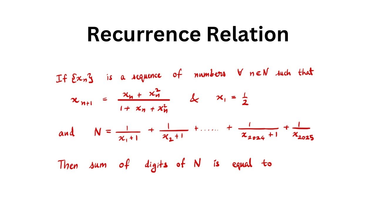 Recurrence Relation Question - YouTube