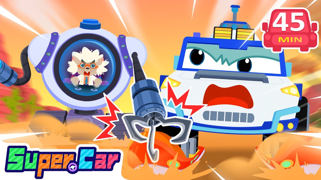 Sand Fight: Police Car V.S. Giant Robot! | Rescue Cartoons, Kids ...