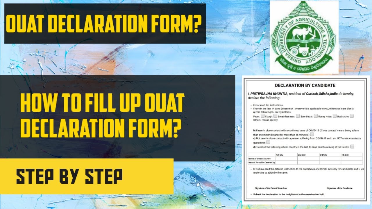 How to fill up OUAT-2020 Declaration Form? - YouTube