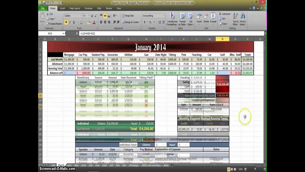 How to Make a Budget in Excel - Aux. 4 - YouTube