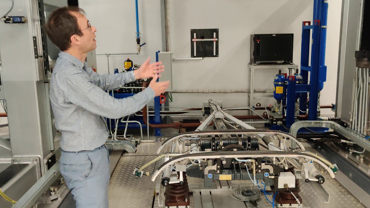 A brief overview UKRRIN High Speed pantograph test rig in the IRR - YouTube