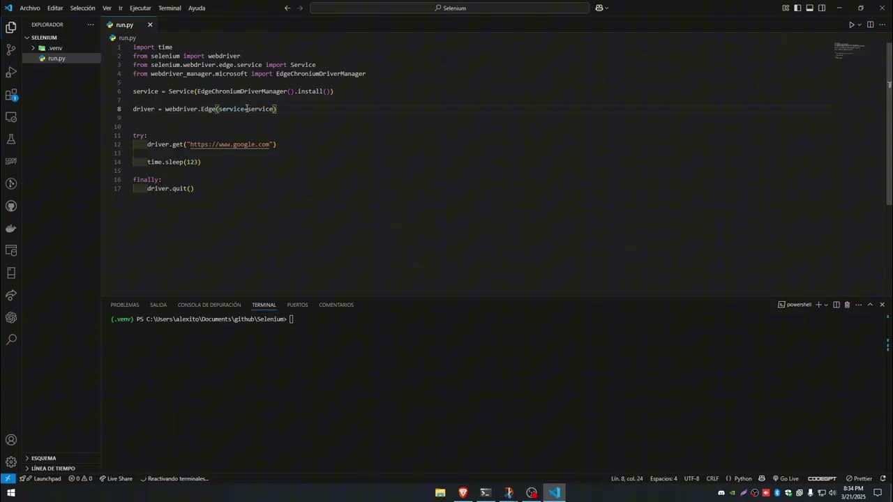 Capítulo 2 – Automatiza tu primer navegador con Selenium y Python (Edge ...
