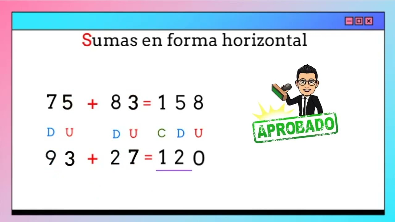SUMAS EN FORMA HORIZONTAL - YouTube