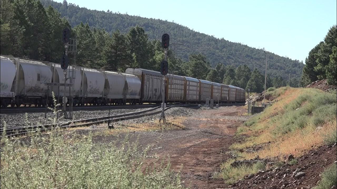 BNSF # 8290 Merchandise train comes off the Peavine line @ West Williams, AZ 9/18/24 - YouTube