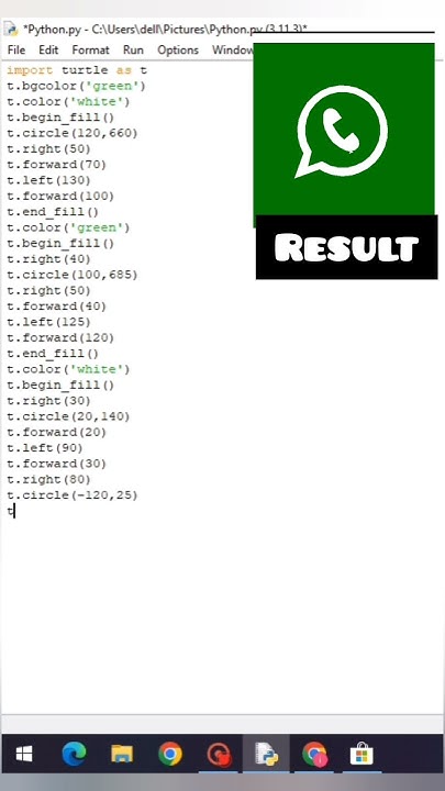 How To Make Whatsapp Logo In Python Shorts Python Pydroid3 Coding Pythonprogramming
