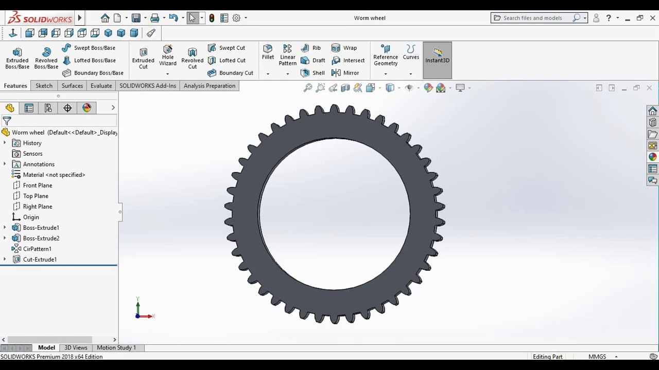 Worm Gear Modeling Tutorial - YouTube