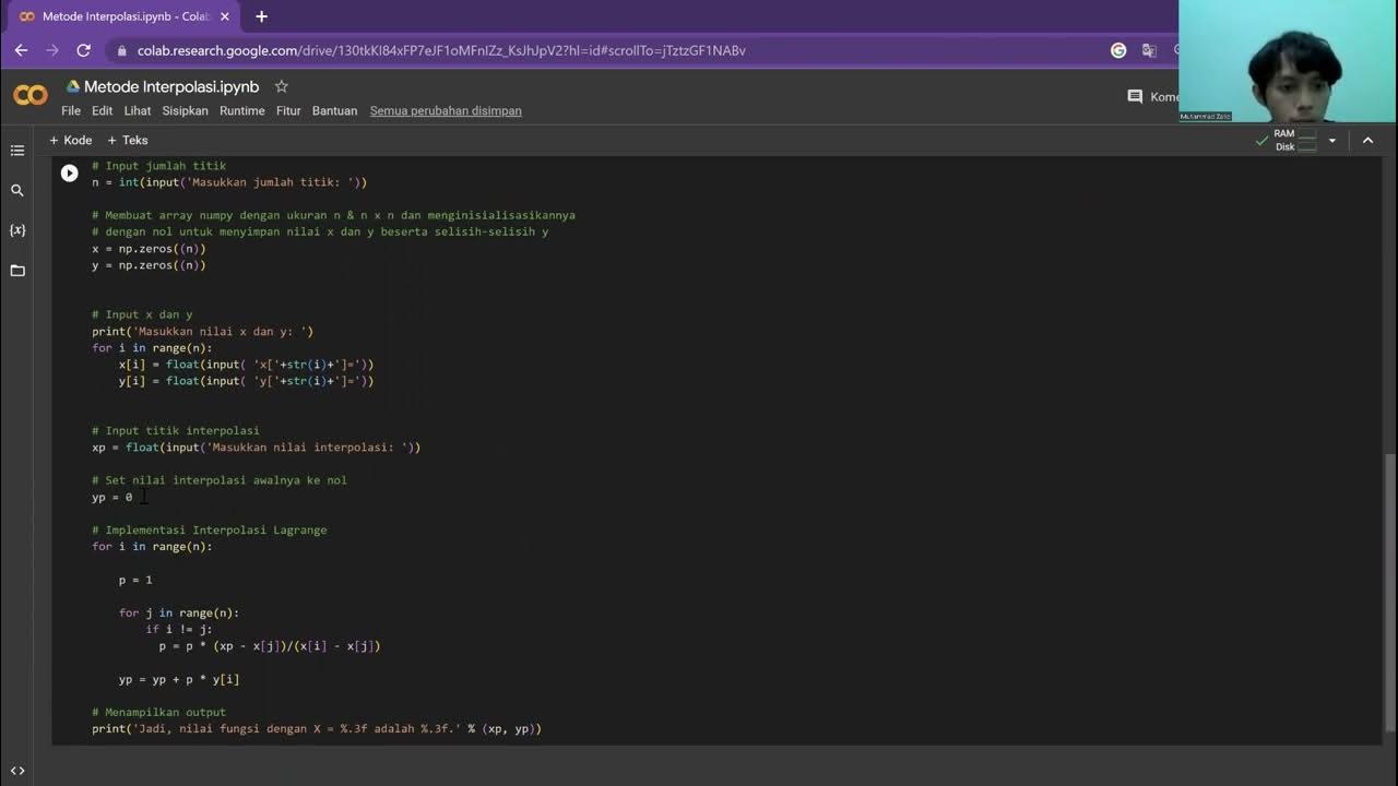 Kode Python Metode Interpolasi - YouTube