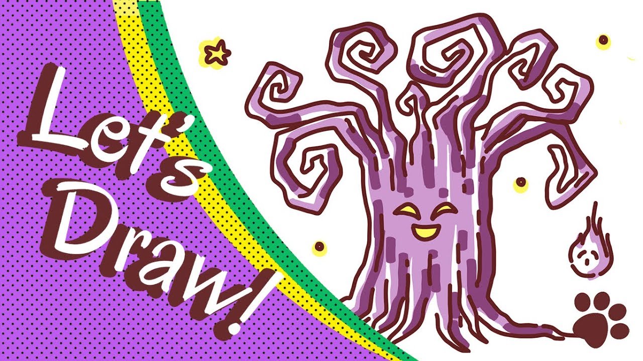 How to draw Scary Tree for Halloween | CUTE AND EASY | Cute Halloween ...