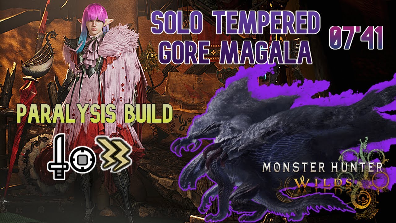 MH Wilds | Paralysis Build Sword and Shield vs Tempered Gore Magala ...