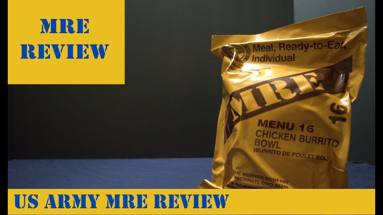 MRE Review: US Army MRE Menu 16 Chicken Burrito Bowl MRE Review - YouTube