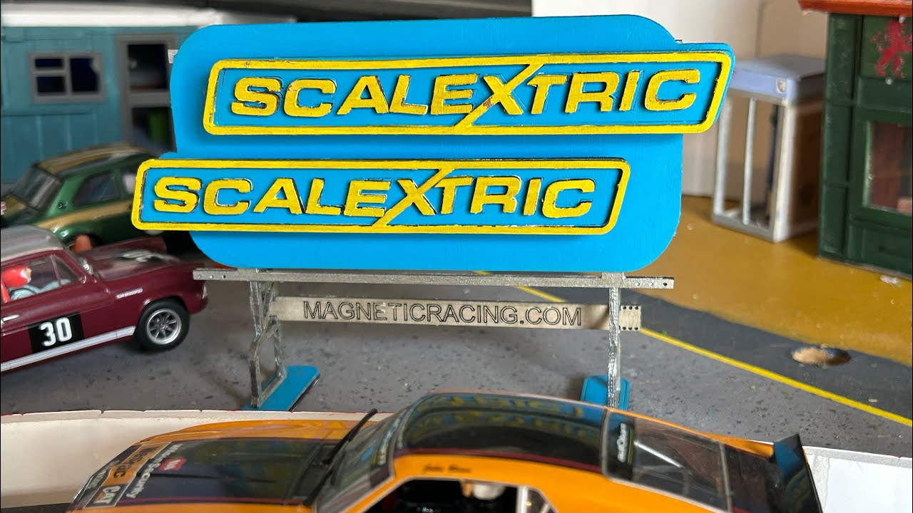 Scalextric magnetic racing billboard build #scalextric #slotcars - YouTube