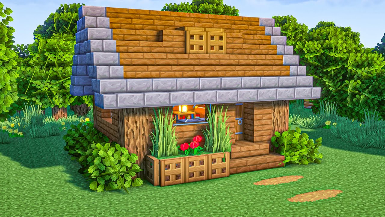 Minecraft Tutorial House Build: Survival Wooden House Build - Part 15 ...