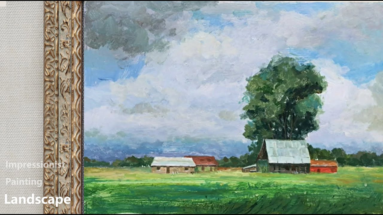 Impressionist Landscape | Easy Painting for Beginners | Acrylic ...