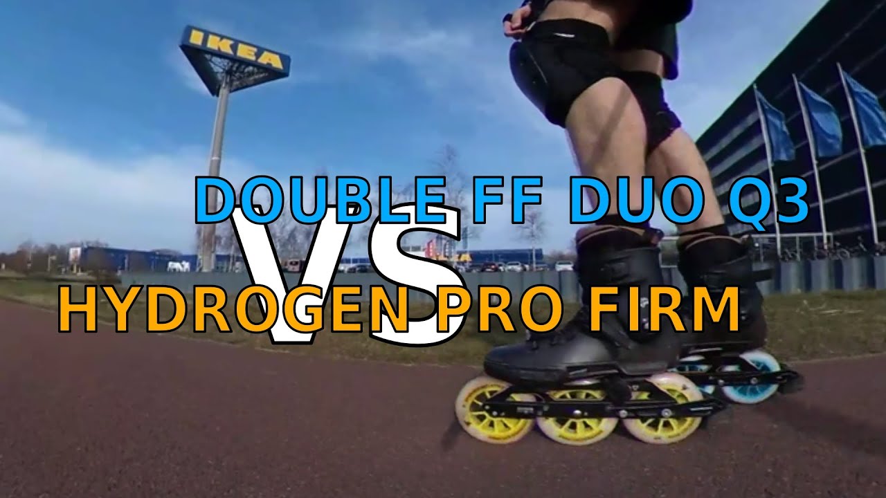 Double FF Duo Q3 Wheel Rough Road Comparison vs Rollerblade Hydrogen ...