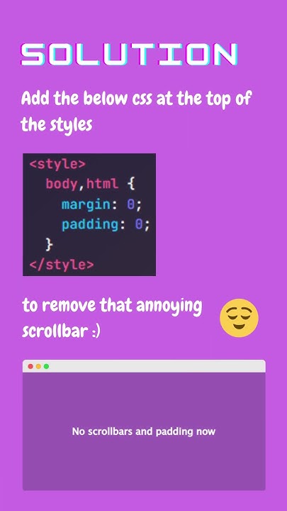CSS: Remove Scrollbars when HTML Body tag has Full Width & Height - YouTube