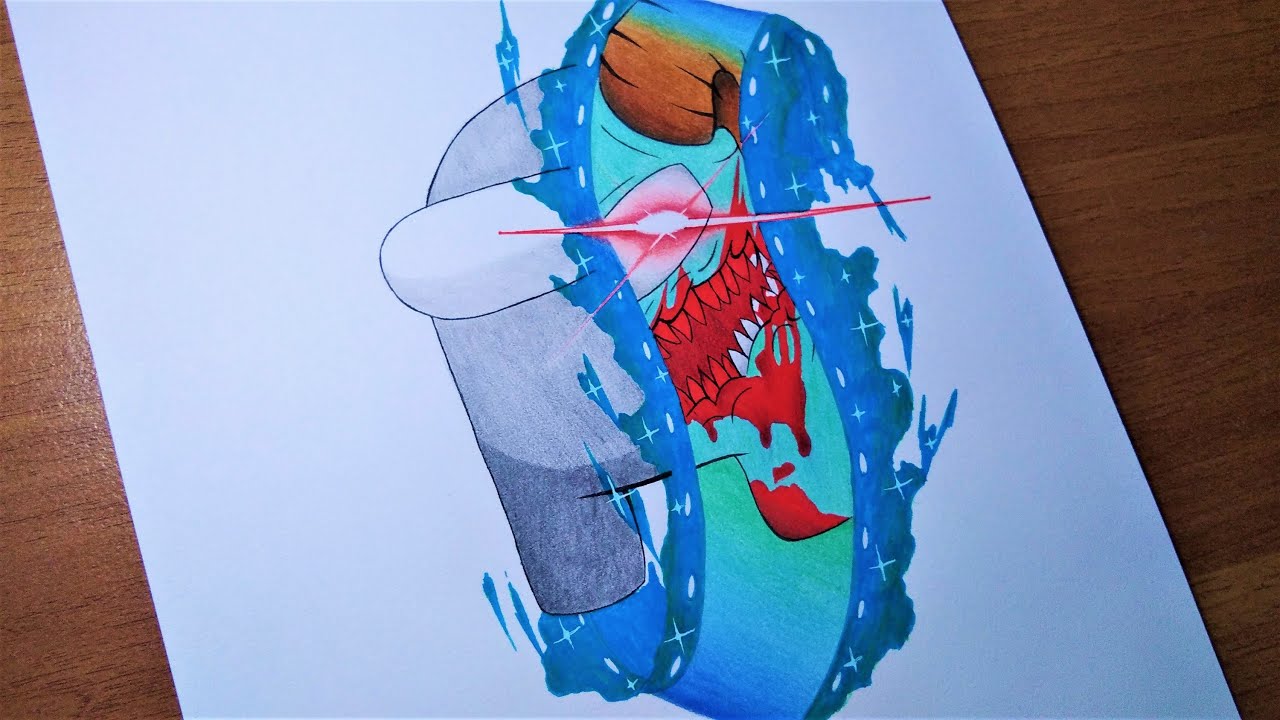 Drawing AMONG US [TUTORIAL] CREWMATE X IMPOSTOR | Menggambar Among us ...