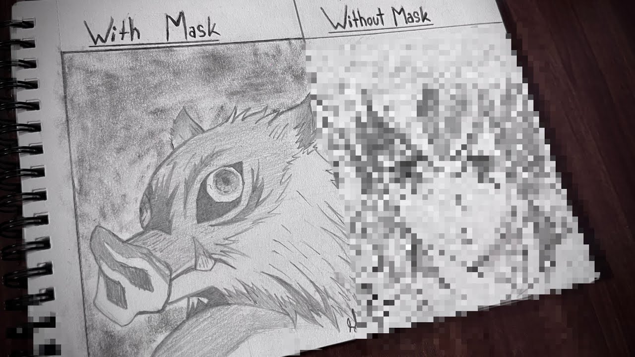 Draw - Inosuke with mask vs without mask | Demon slayer (鬼滅の刃) - YouTube