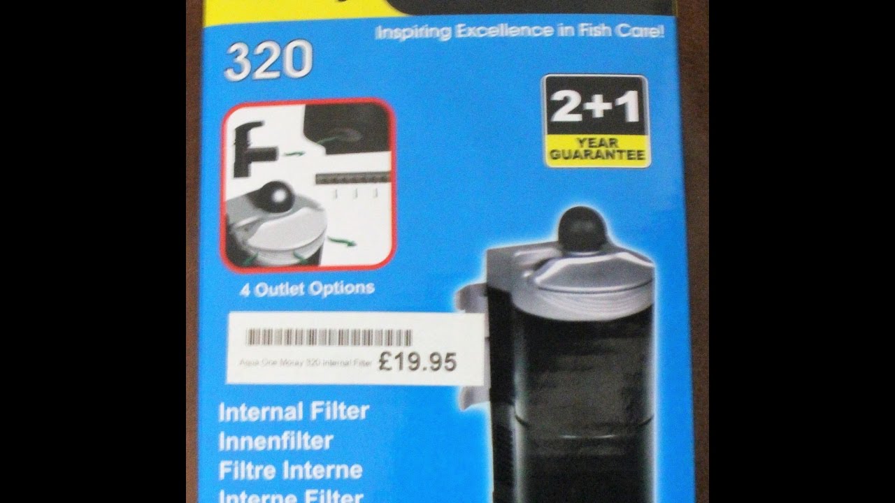 Moray 320 aqua one internal filter for our marine tank - YouTube