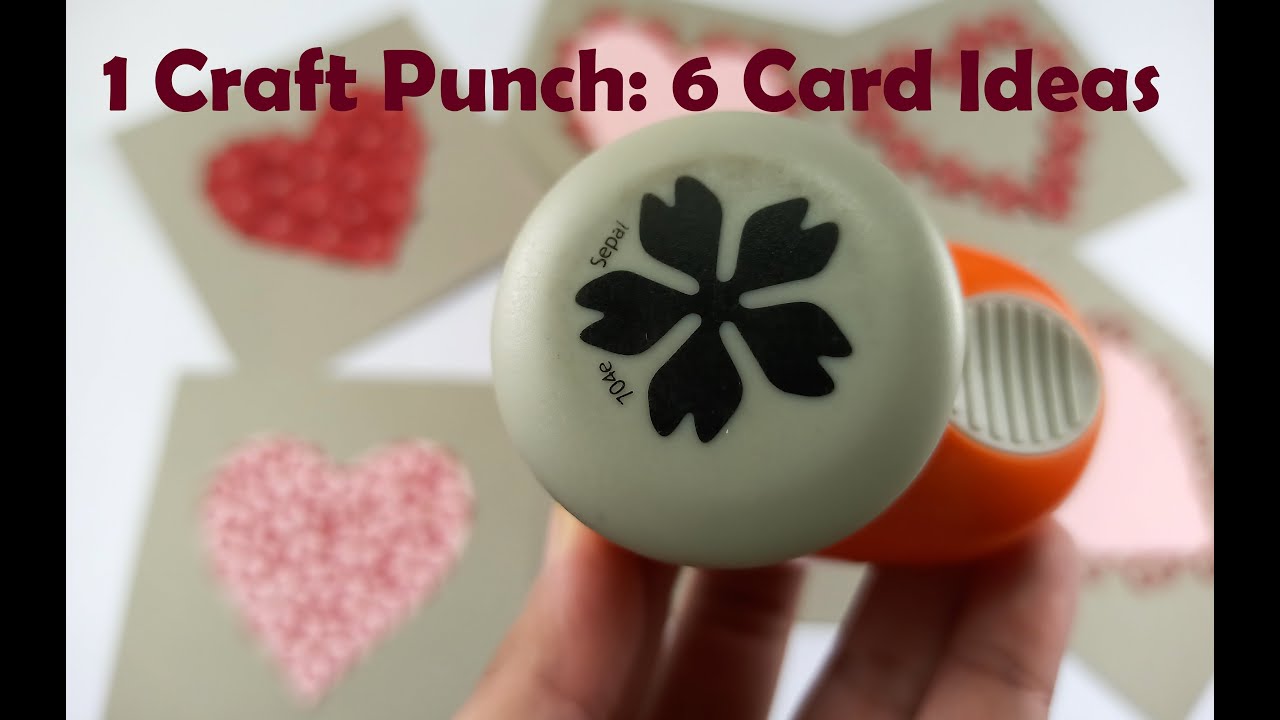 1 Craft Punch: 6 Card Ideas/Step by step/ASB Crafts - YouTube