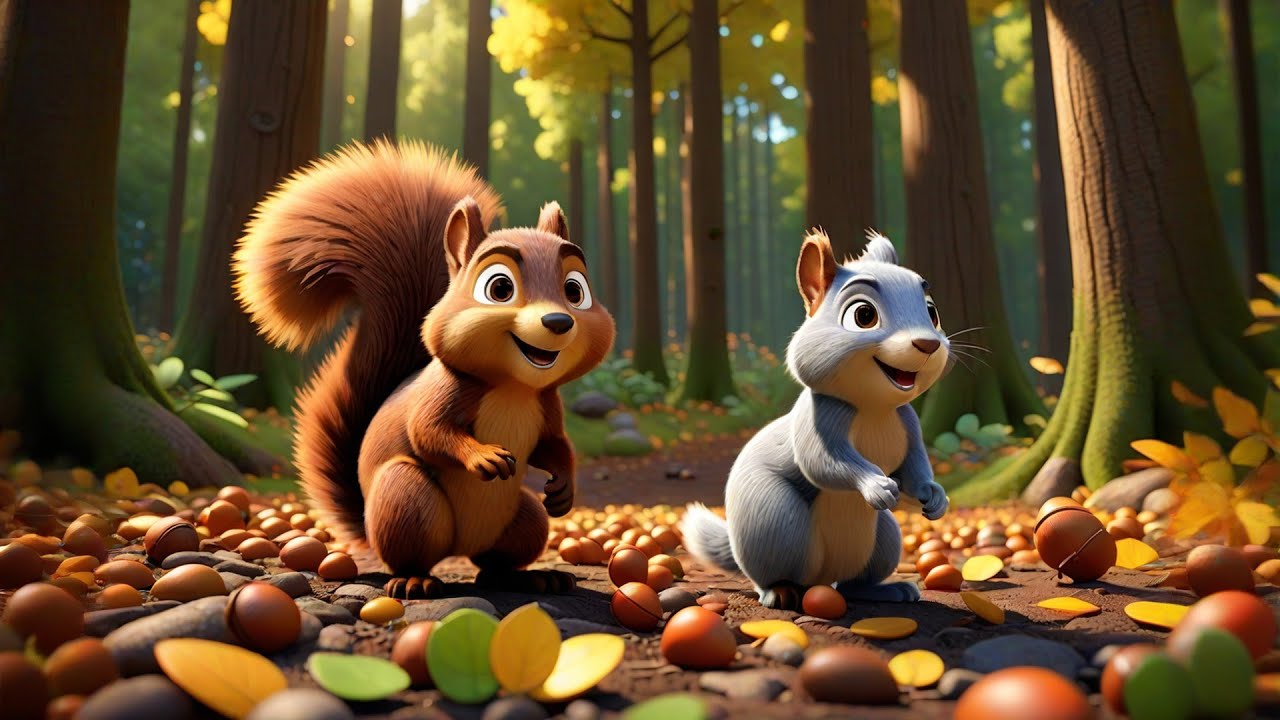 Three Little Squirrels Climb the Tree | Fun Kids Song | Nursery Rhymes ...