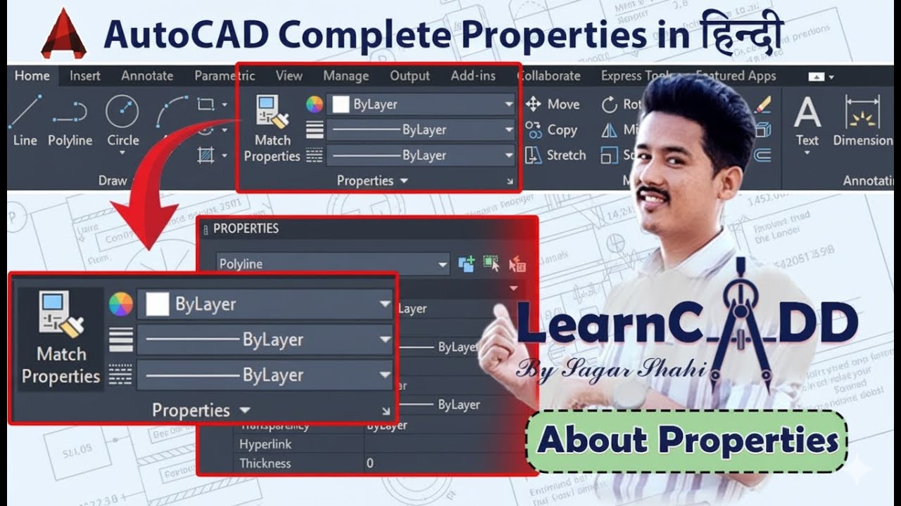 AutoCAD Properties Explained with Examples | AutoCAD Basic Tutorial for ...