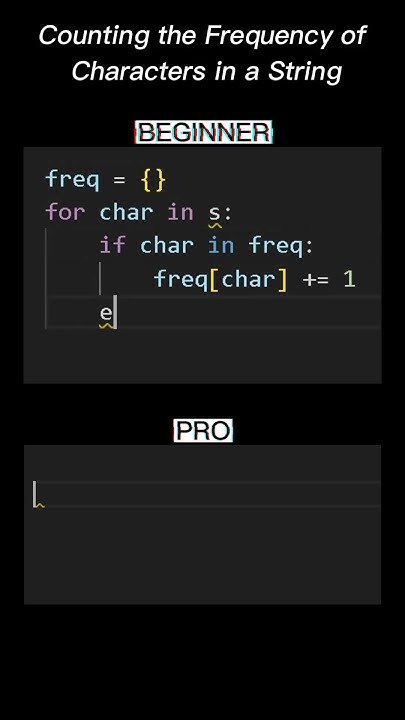Beginner😅 Vs Pro😎 Count Characters 🔢 Python Programming Coding