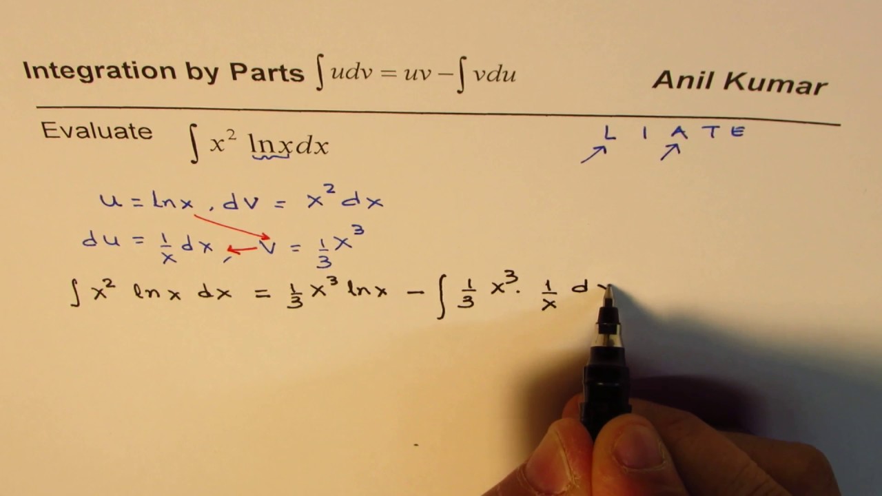 Integration By Parts X 2 Ln X AP Calculus YouTube